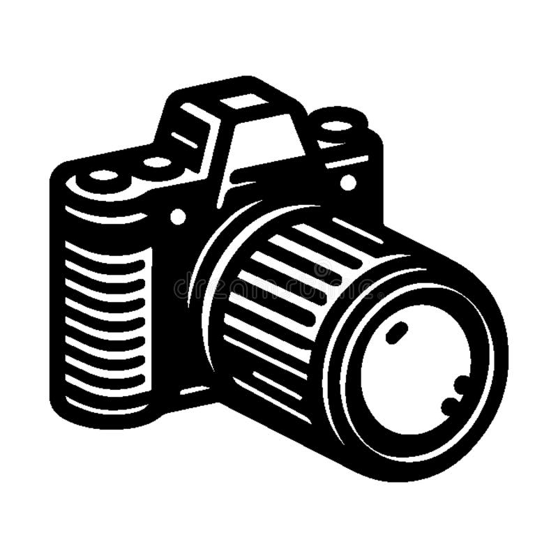 Simple Vector Camera with Zoom Lens Icon Logo Illustration. Stock ...