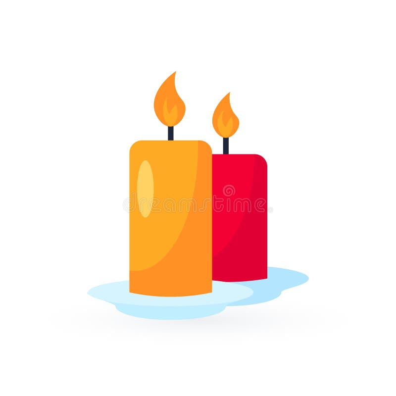 Simple Vector Candles Icon in Flat Style Stock Vector - Illustration of ...