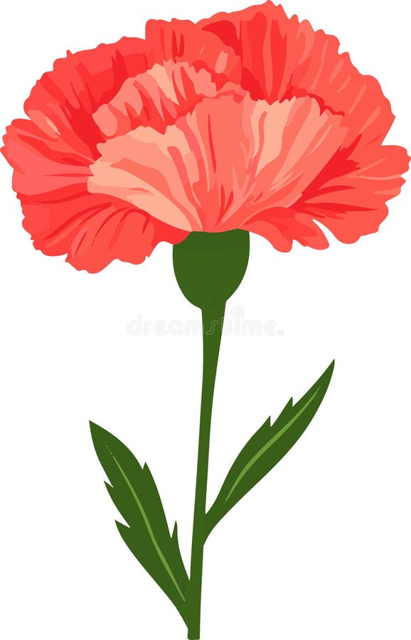Simple Vector Carnation Clipart Stock Vector - Illustration of graphic, printable: 350474856