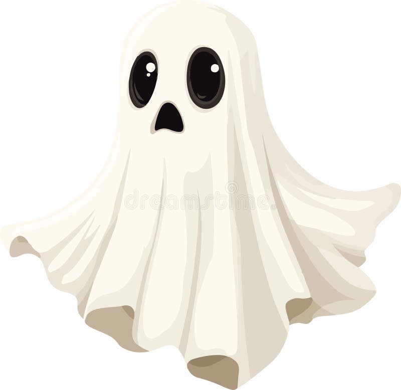 Simple Vector Cartoon Ghost Clipart Stock Vector - Illustration of ...