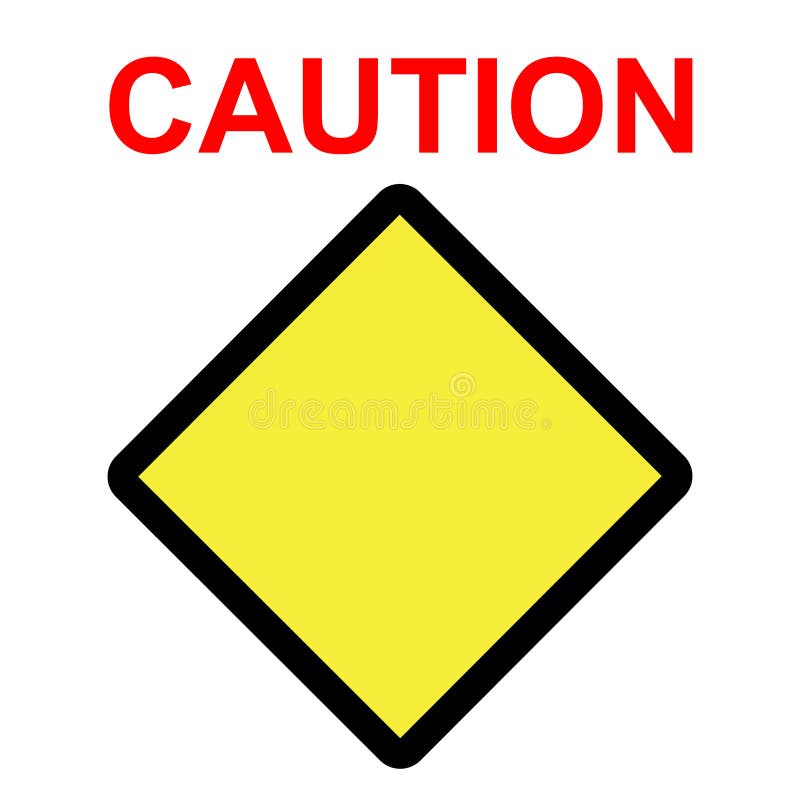 Simple Vector Caution Blank Sign, Isolated On White Background Stock ...