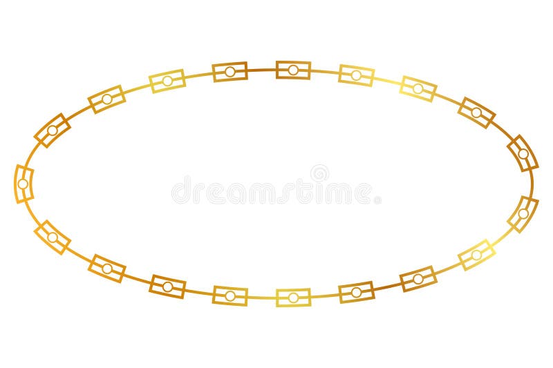 Simple Vector Chain Oval Frame from Golden Rope for Element Design ...