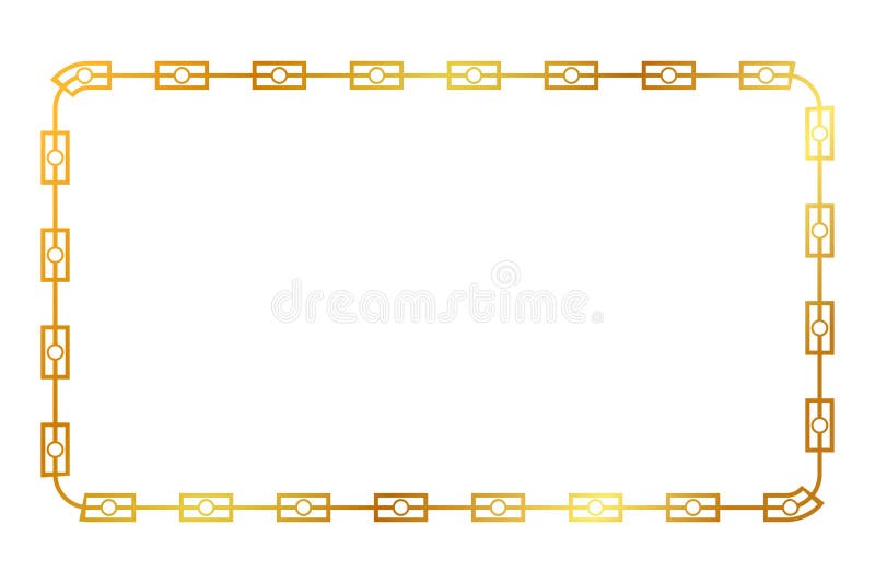 Simple Vector Chain Rectangle Frame from Golden Rope for Element Design ...