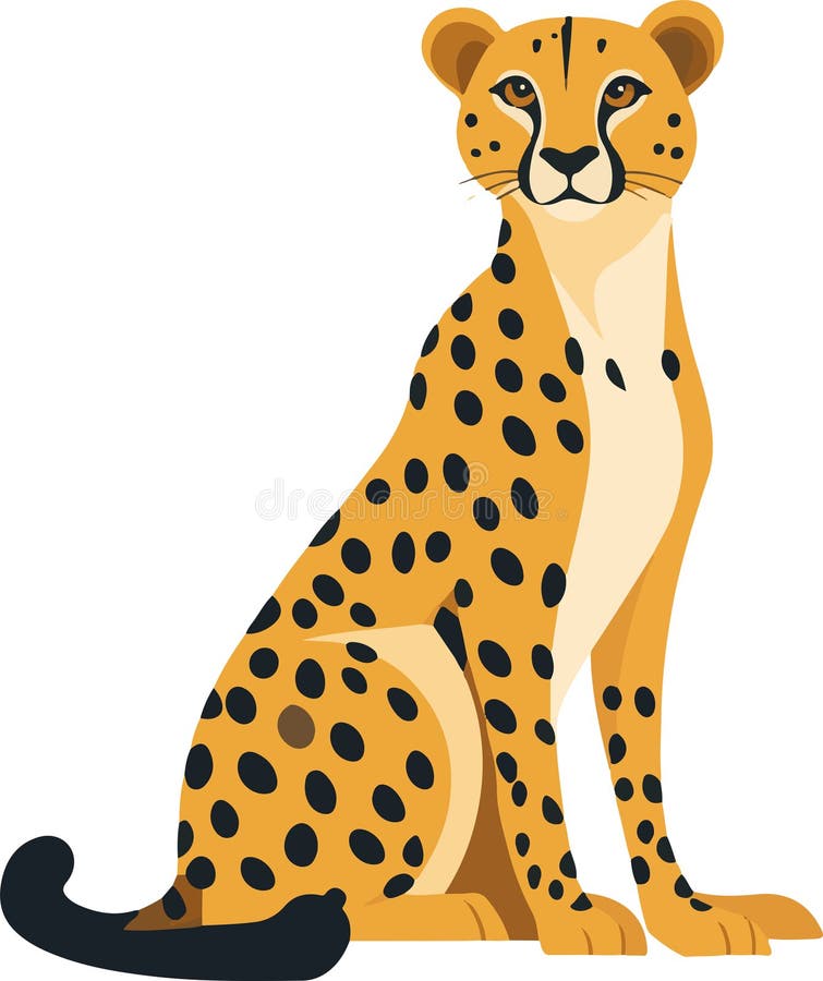 Simple Vector Cheetah Clipart Stock Vector - Illustration of artistic ...