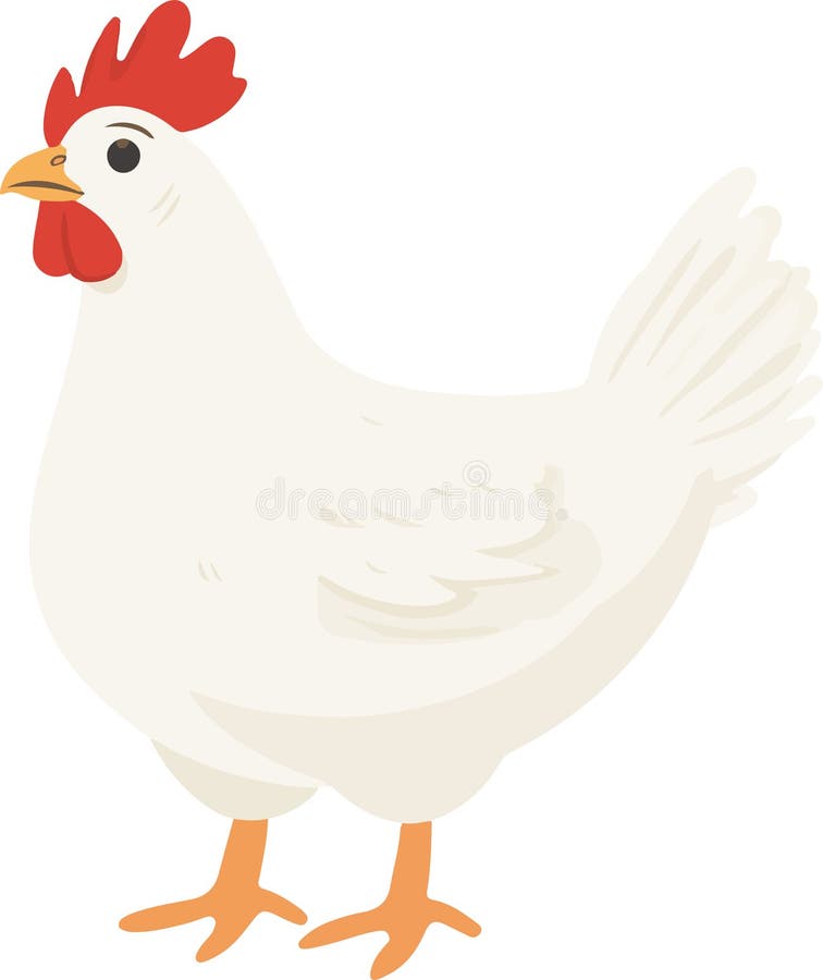 Simple Vector Chicken Clipart Stock Vector - Illustration of bright ...