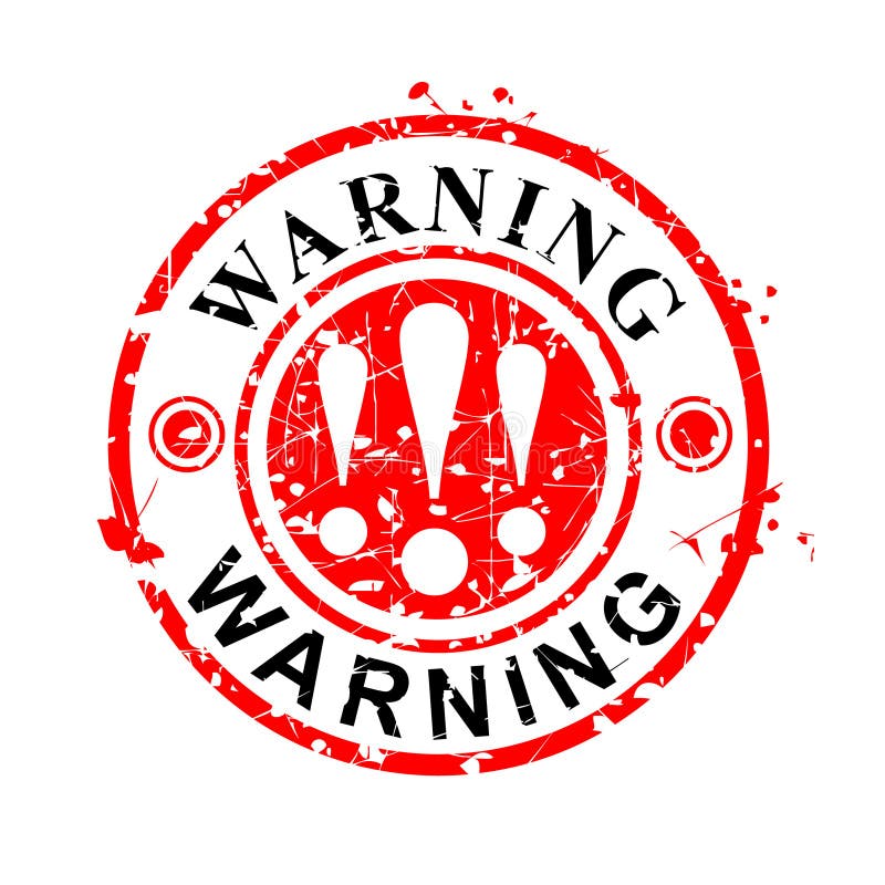 Simple Vector, Circle Grunge Red Rubber Stamp, Warning, Isolated on ...
