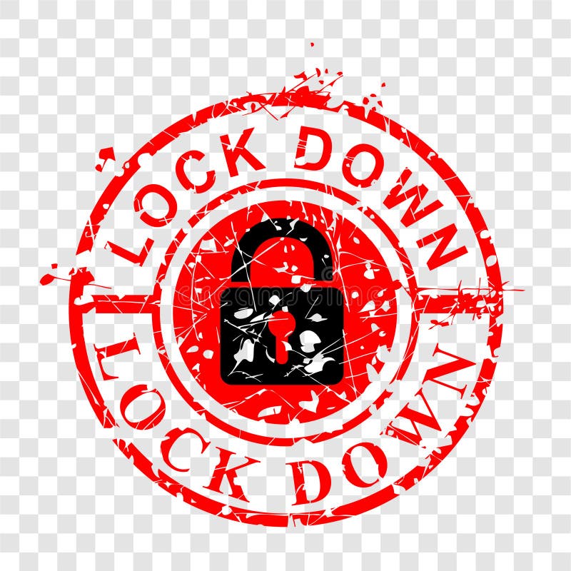 Simple Vector Cirle Red Grunge Rubber Stamp, Lock Down, at Transparent ...
