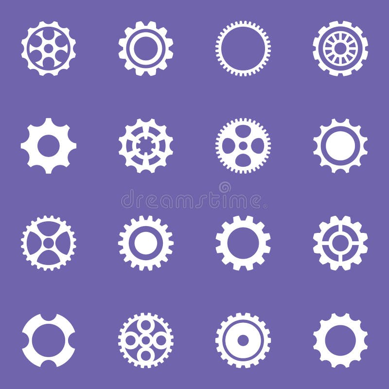 Simple Vector Cog Wheels and Gears Stock Vector - Illustration of round ...