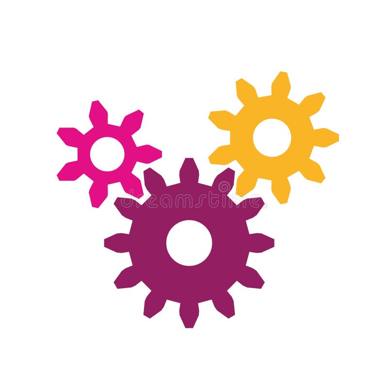 Simple vector cogwheels stock vector. Illustration of machinery - 296424044