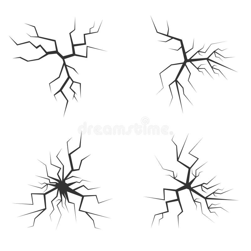 Set of Various Vector Cracks, Ripples and Fissures. Stock Vector ...