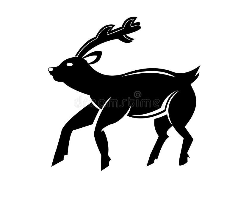 Simple Vector Deer Logo Design Stock Vector - Illustration of sign ...