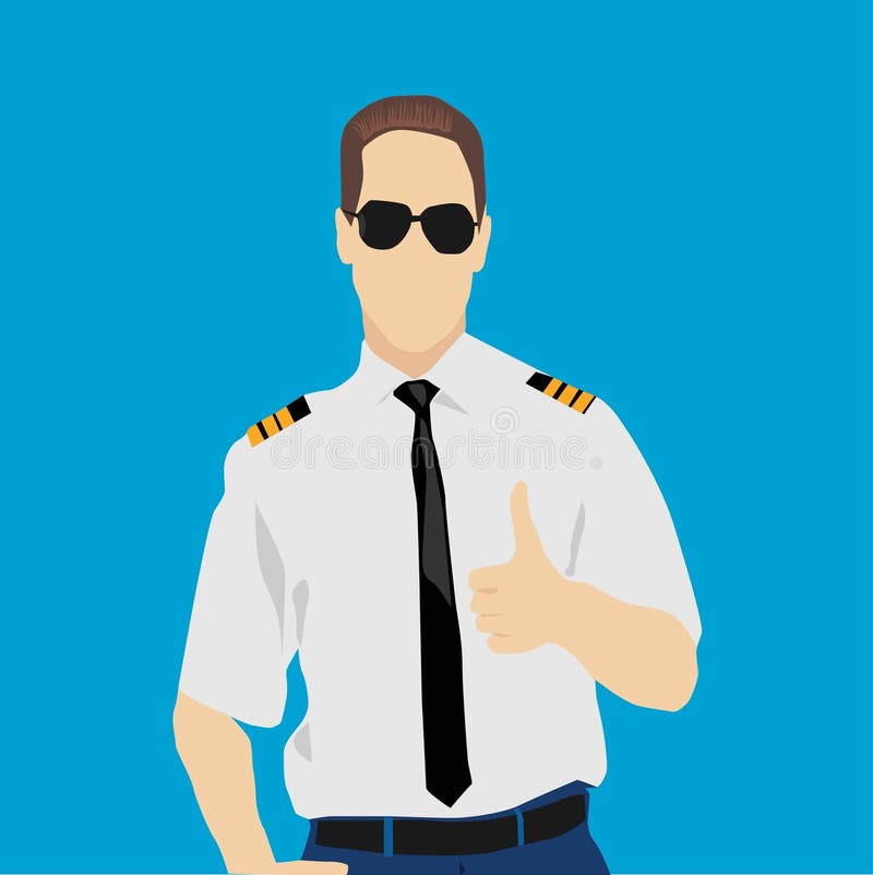 Simple Vector Design of an Airplane Pilot Stock Vector - Illustration ...