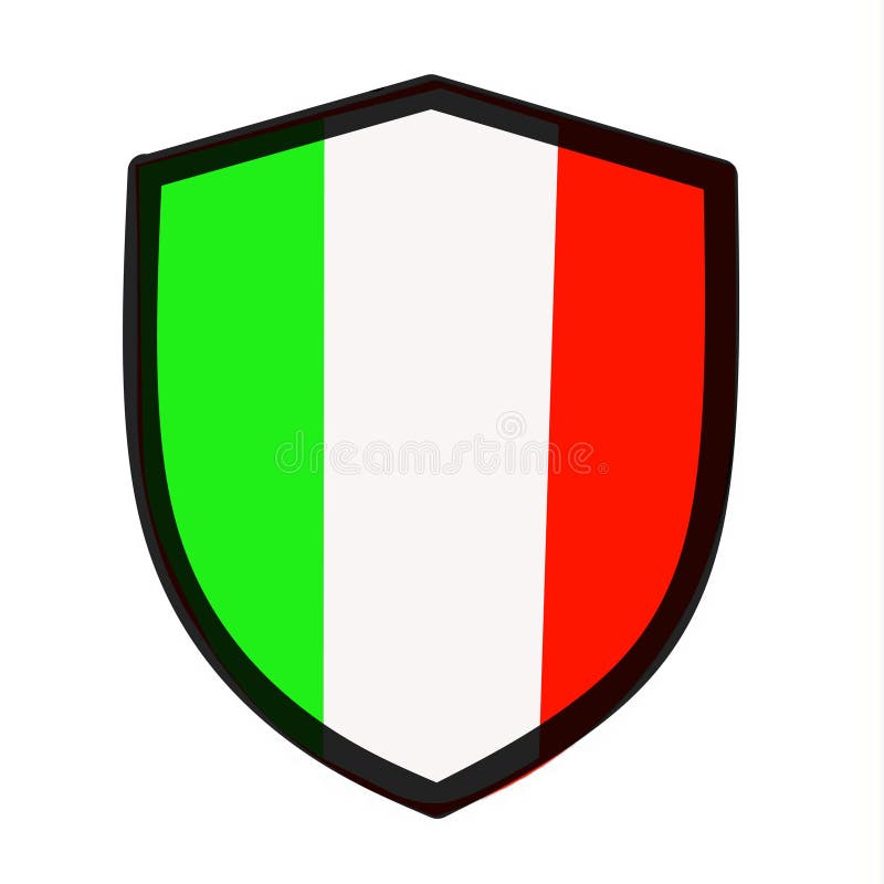 Simple Vector Design of Italian Flag Inside Shield Frame Stock Vector ...