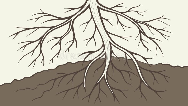 Illustration of a Plant S Root System Growing in the Soil, Vector ...