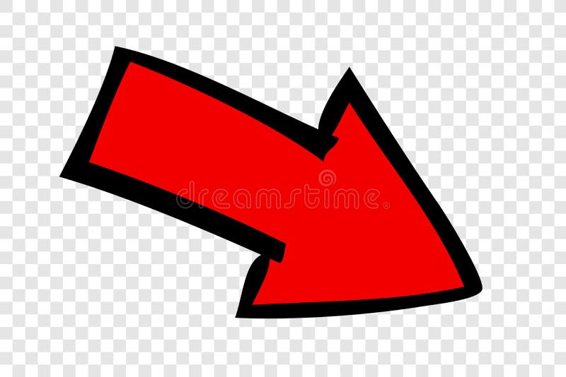 Simple Vector Doodle Hand Draw Red Big Mark of Arrows, at Transparent ...