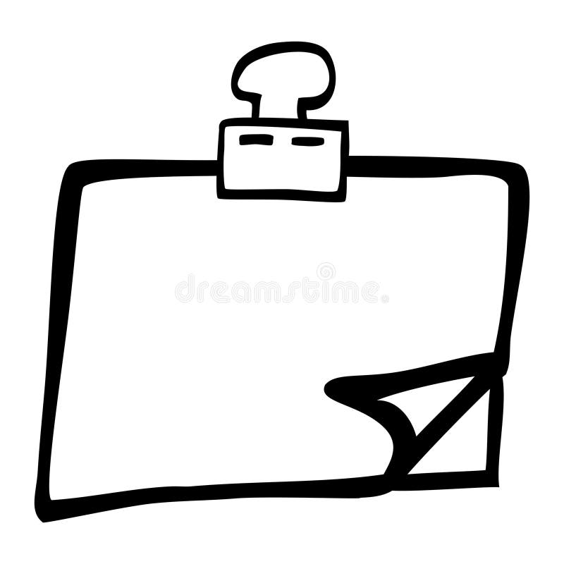 Simple Vector Doodle Hand Draw Sketch, Blank Note, Isolated on White ...