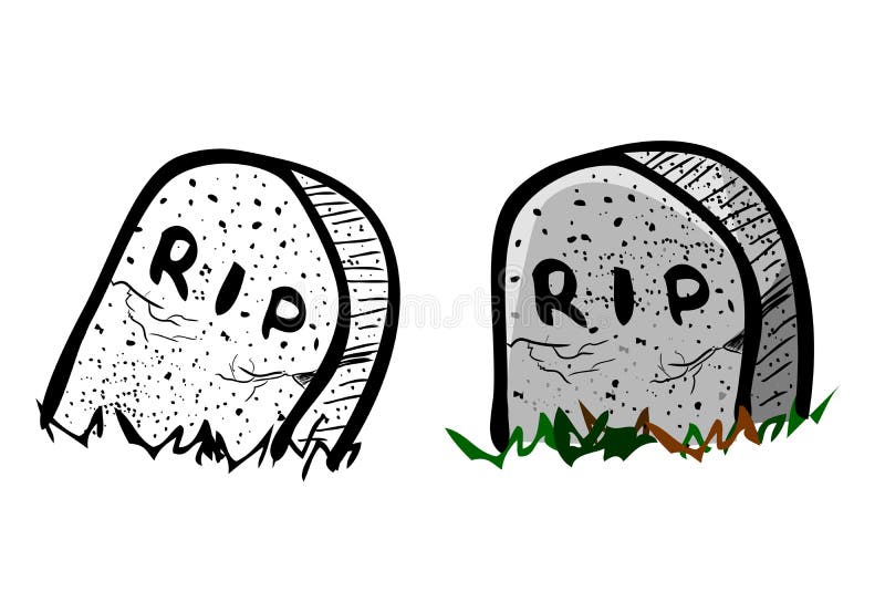 Simple Vector Doodle Hand Draw Sketch, Christian Stone Grave and Grass ...