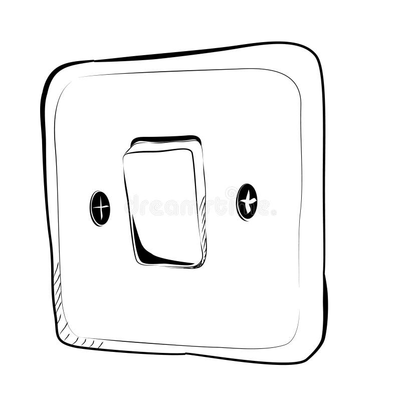 Simple Vector Doodle Hand Draw Sketch on Off Electricity Switch Stock ...