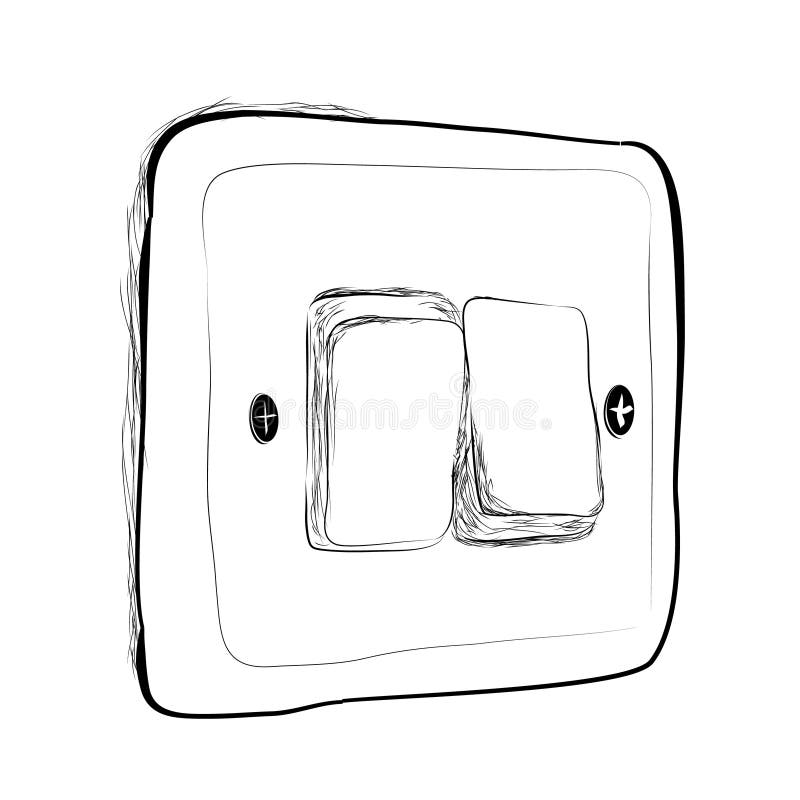 Simple Vector Doodle Hand Draw Sketch on Off Electricity Switch Stock ...