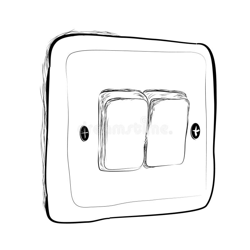 Simple Vector Doodle Hand Draw Sketch on Off Electricity Switch Stock ...