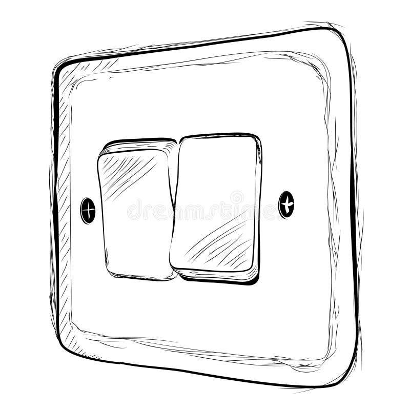 Simple Vector Doodle Hand Draw Sketch on Off Electricity Switch Stock ...