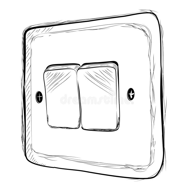 Simple Vector Doodle Hand Draw Sketch on Off Electricity Switch Stock ...