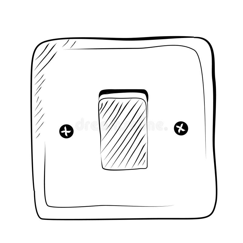 Simple Vector Doodle Hand Draw Sketch on Off Electricity Switch Stock ...