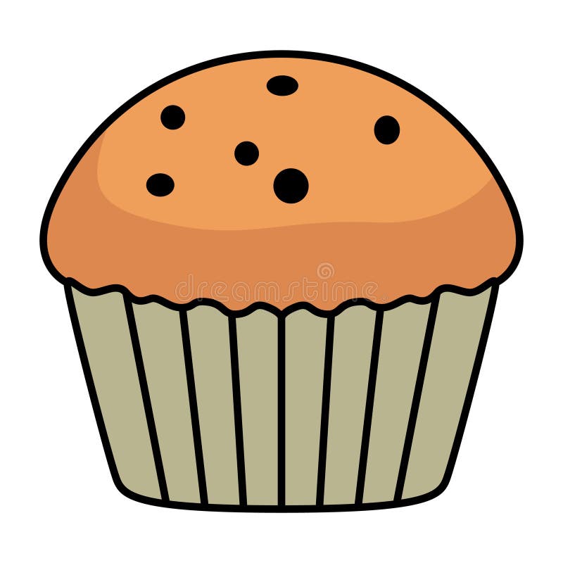 A Simple Vector Drawing of a Cupcake Stock Vector - Illustration of ...