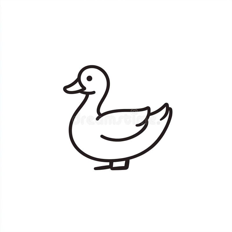 A Simple Vector Duck Icon with Clean Lines on White Background for ...