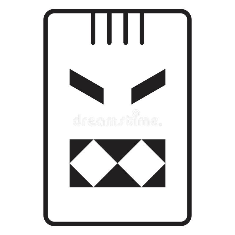 Simple Vector Emoticon.Angry Face Character. Stock Illustration ...