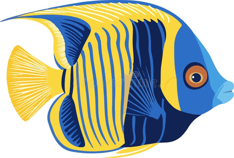 Simple Vector Emperor Angelfish Clipart Stock Vector - Illustration of ...