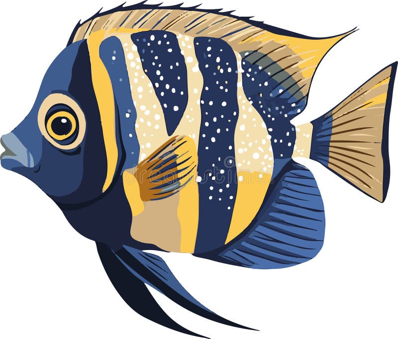 Simple Vector Emperor Angelfish Clipart Stock Vector - Illustration of ...