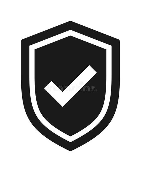 Shield security tick icon stock vector. Illustration of authorized ...