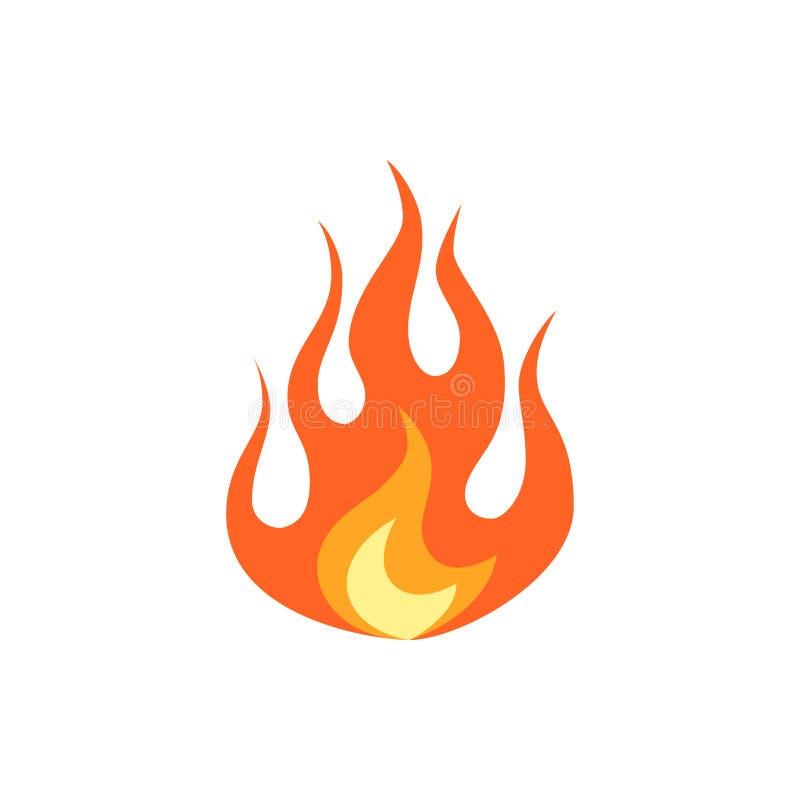 Simple Vector Flame Icon in Flat Style Stock Vector - Illustration of ...