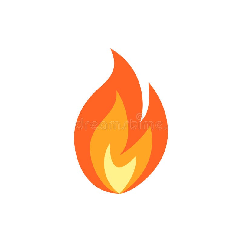 Simple Vector Flame Icon in Flat Style Stock Vector - Illustration of ...