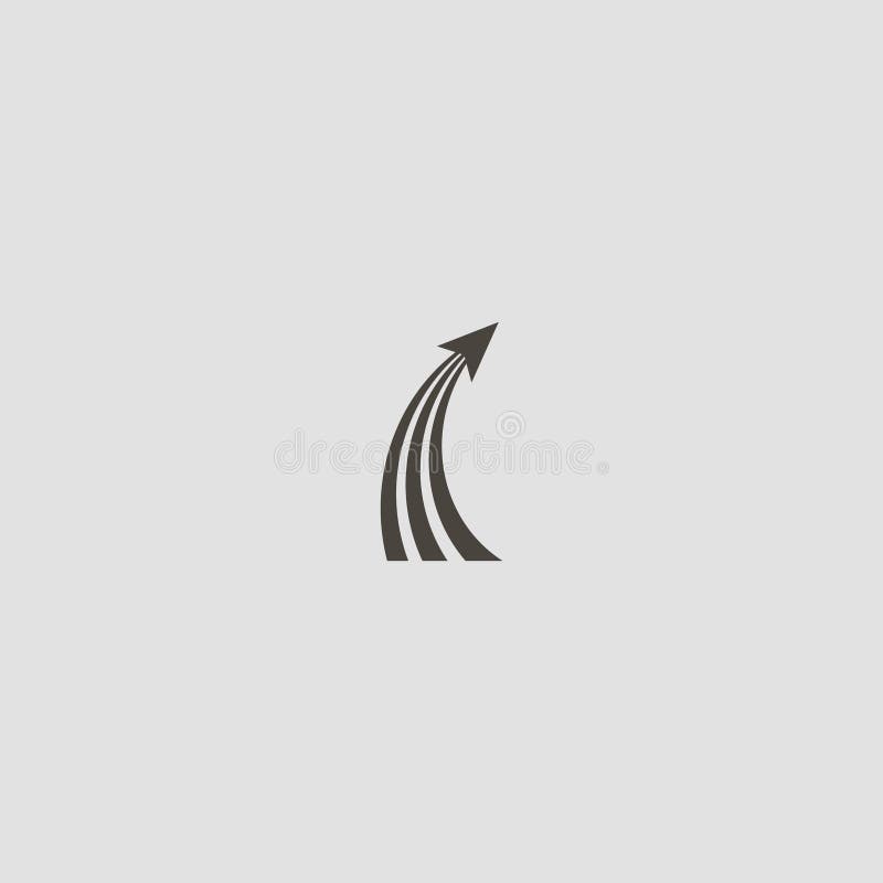 Simple Vector Flat Art Abstract Sign of Arrow Shaped Take-off Aircraft ...