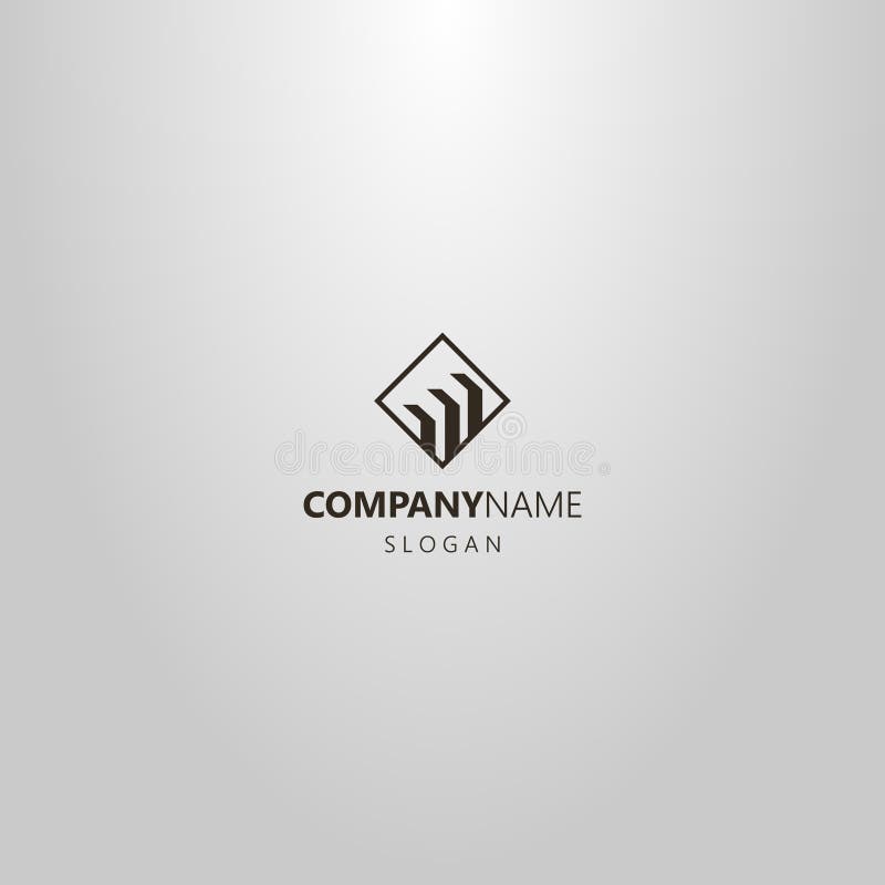 Simple Vector Flat Art Logo of Three Rectangular Shapes in a Diamond ...