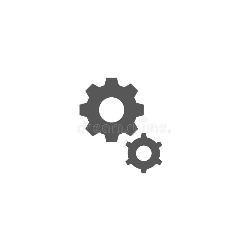 Simple Vector Flat Art Outline Icon of Two Gears Stock Illustration ...