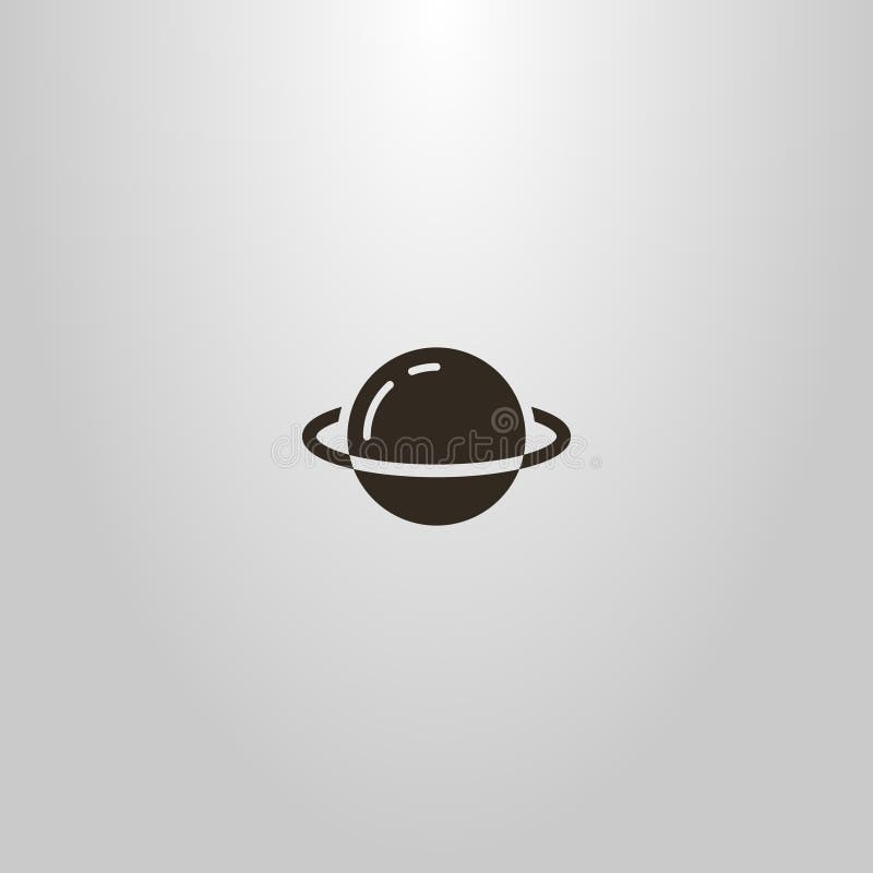 Simple Vector Flat Art Outline Sign of the Cartoon Planet Saturn Stock ...