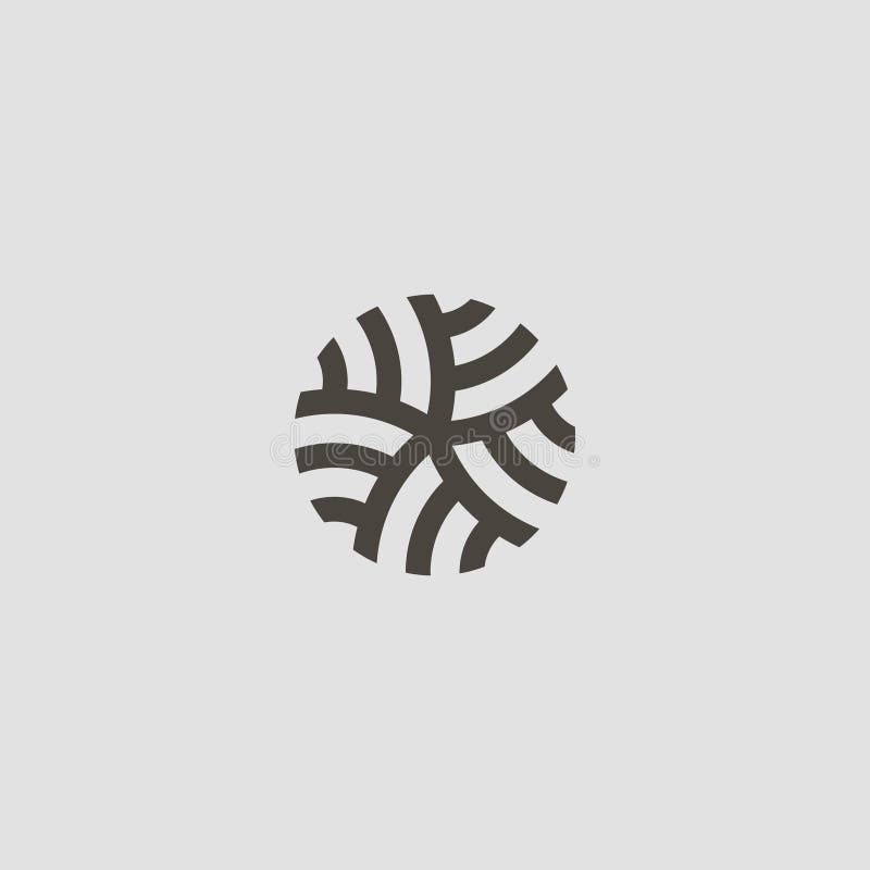 Simple Vector Flat Art Round Iconic Sign of Abstract Geometric Flower ...