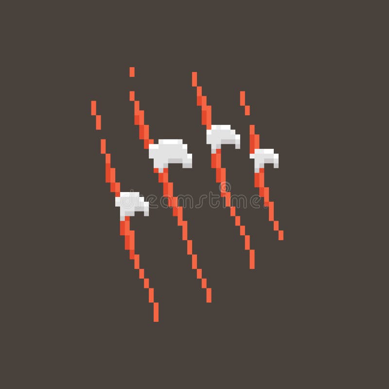 Simple Vector Flat Pixel Art Illustration of White Claws Cutting ...