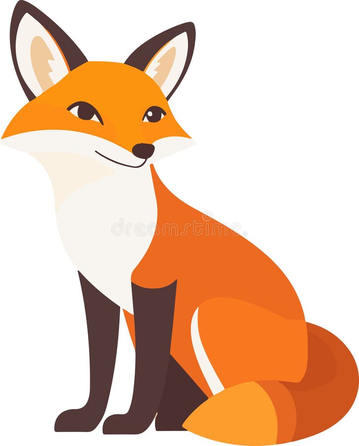 Simple vector fox clipart stock vector. Illustration of cartoon - 350476287