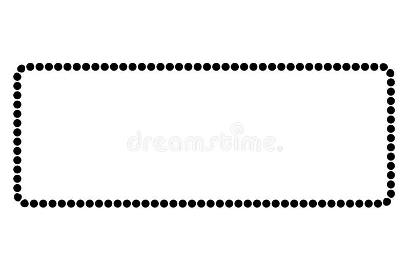 Simple Vector Frame Rectangle Black Dot, Isolated on White Stock Vector ...