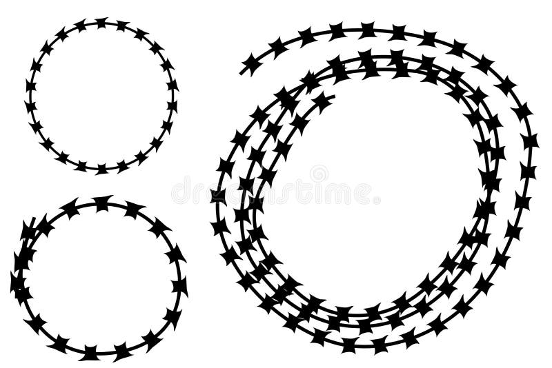 Simple Vector Frame Silhouette Barbed Wire, Circle Shape Stock Vector ...