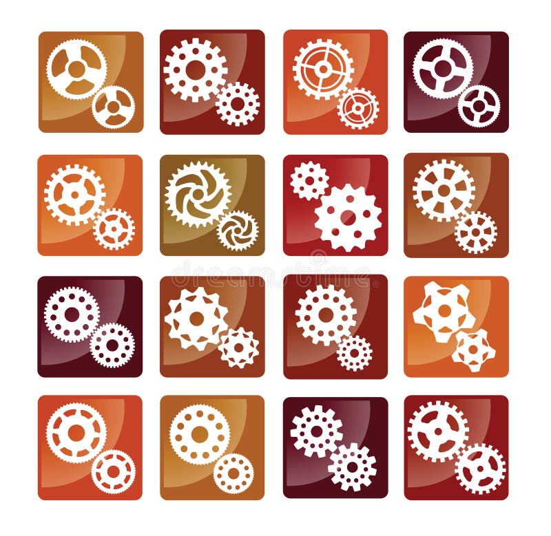 Simple vector gear buttons stock vector. Illustration of element - 39582216