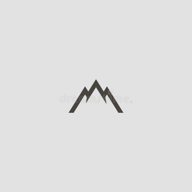 Simple Vector Geometric Outline Iconic Sign of a Mountain Peaks Stock ...