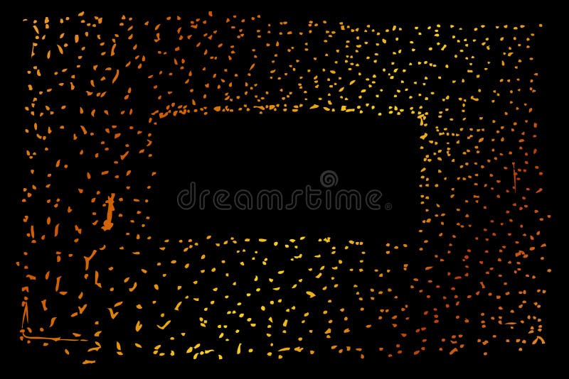 Simple Vector Golden Frame from Dot and Splat, Rectangle Hole for ...