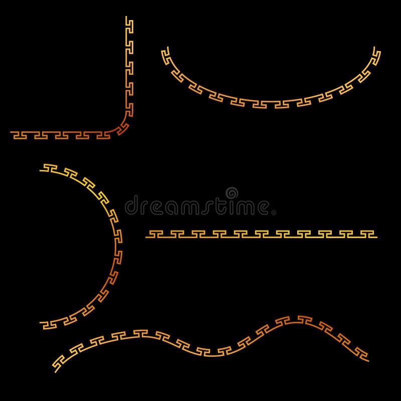Simple Vector Golden Half of Square, Oval, Square and Wave Corner ...