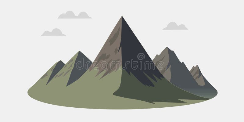 Simple Cartoon Sketch Vector of Mountain Landscape Stock Vector ...