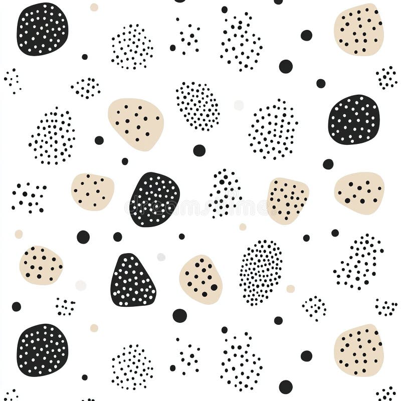 Simple Graphic Pattern with Soft Shapes with Spots of Different Shapes ...